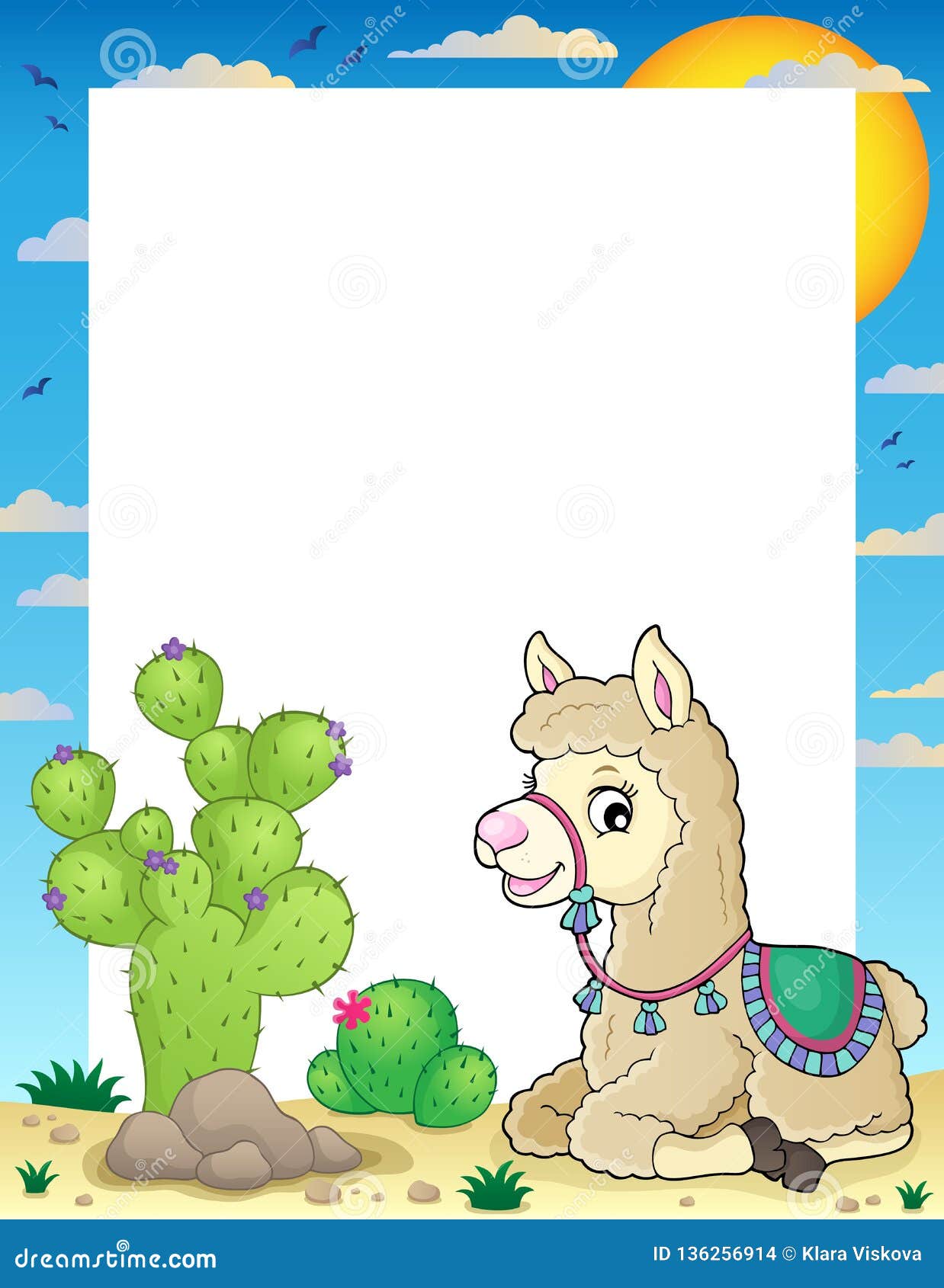 Llama theme frame 2 stock vector. Illustration of thematic - 136256914