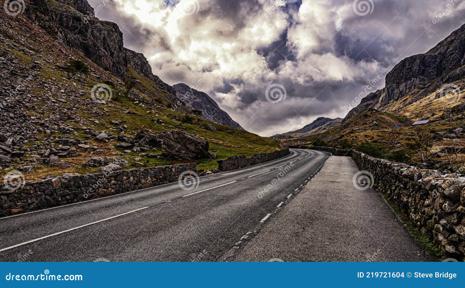 Llanberis snowdonia route stock photo. Image of road - 219721604