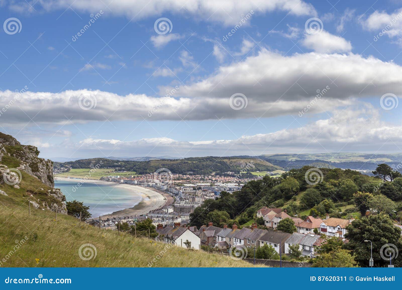 Llandudno stock image. Image of beach, tram, landscape - 87620311