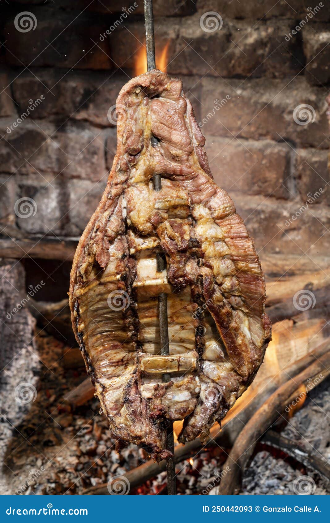 Llanera Meat Colombian Typical Dish; Meat in Cooking on the Coals Stock ...