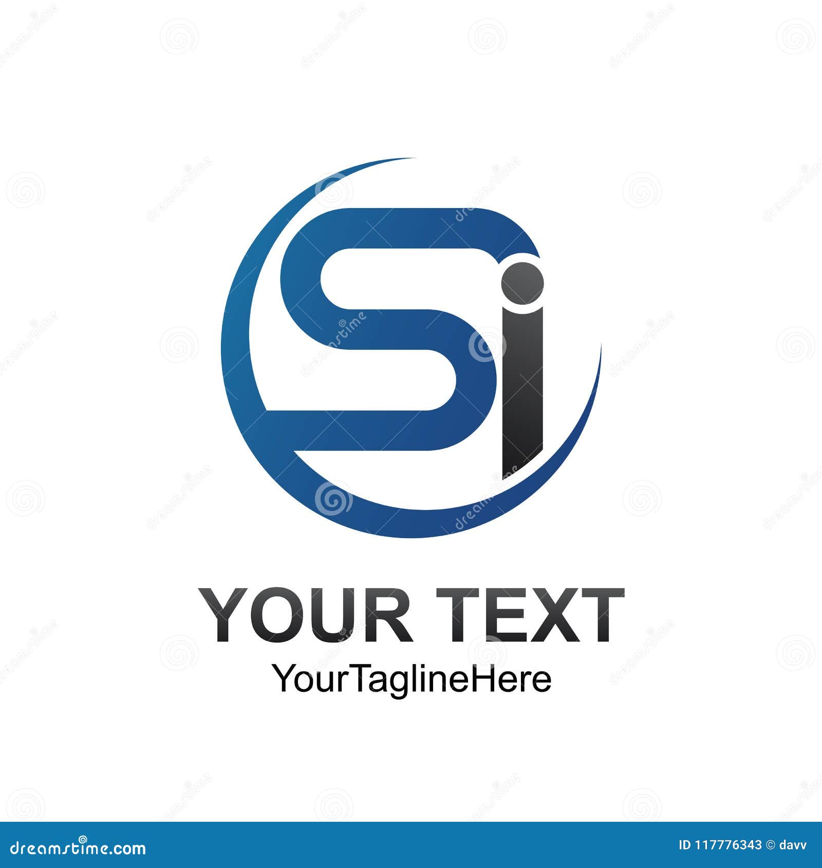 Lletter SI Initial Alphabet Logo Design Template Element Stock Vector ...