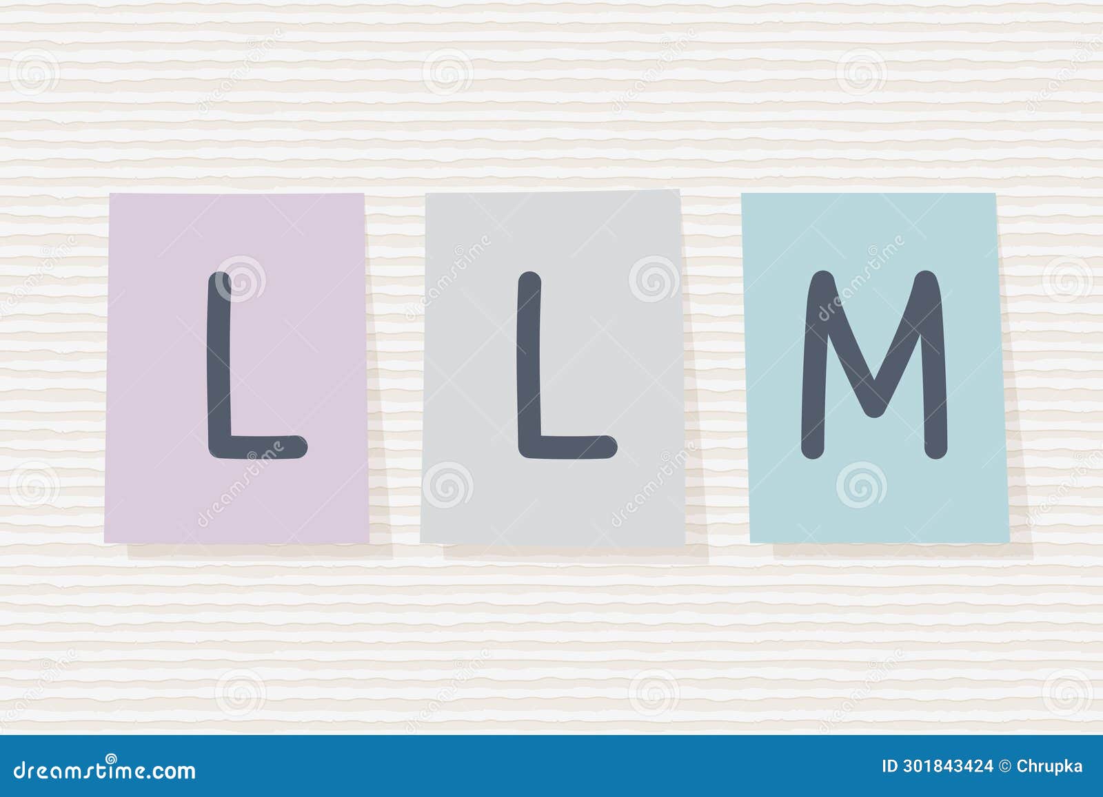 LLM (Large Language Model) Acronym on Sticky Notes Stock Vector ...