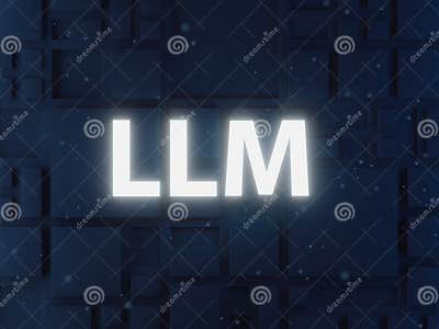 LLM Large Language Model Concept with 3d Rendered Text with Glow Effect ...