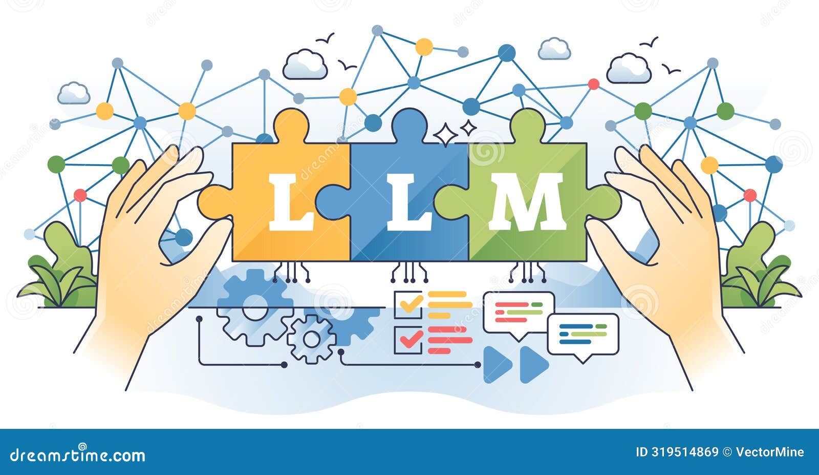 Large Language Models - LLM - Conceptual Illustration Stock Photo | CartoonDealer.com #292797252