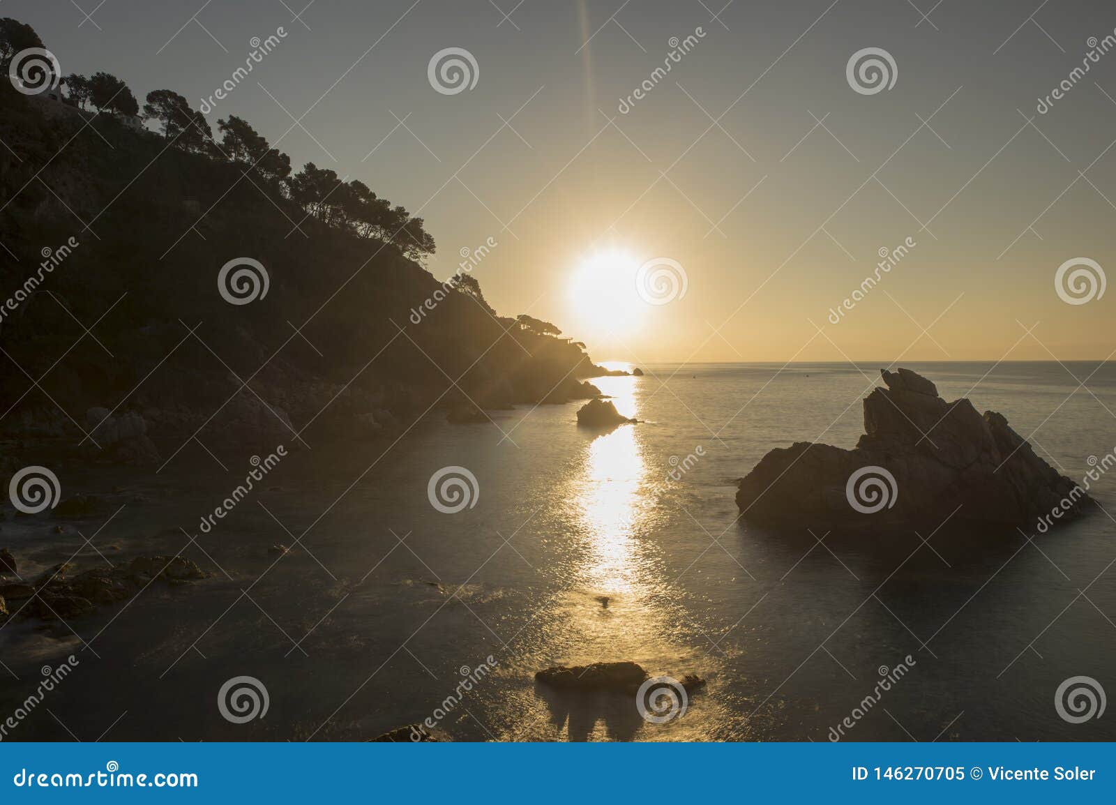Lloret De Mar Ad Alba Su Costa Brava Immagine Stock - Immagine di ...