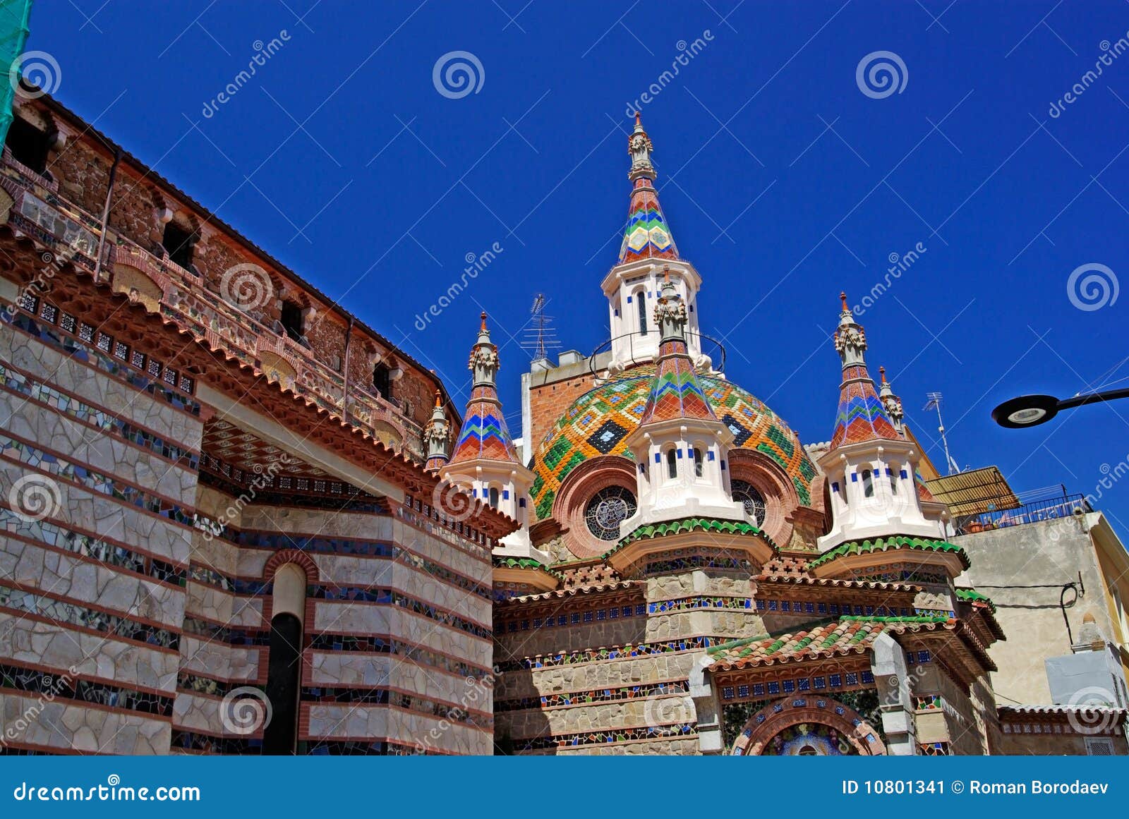 Lloret de Mar church. stock image. Image of chapel, bell - 10801341