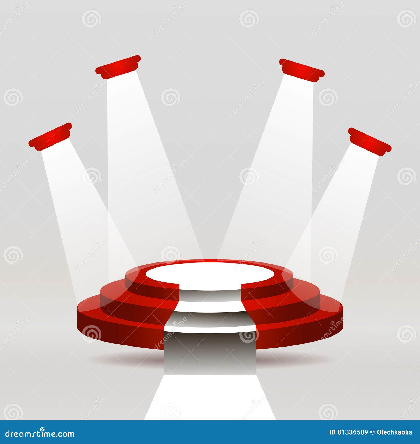 Lluminated red stage stock vector. Illustration of background - 81336589