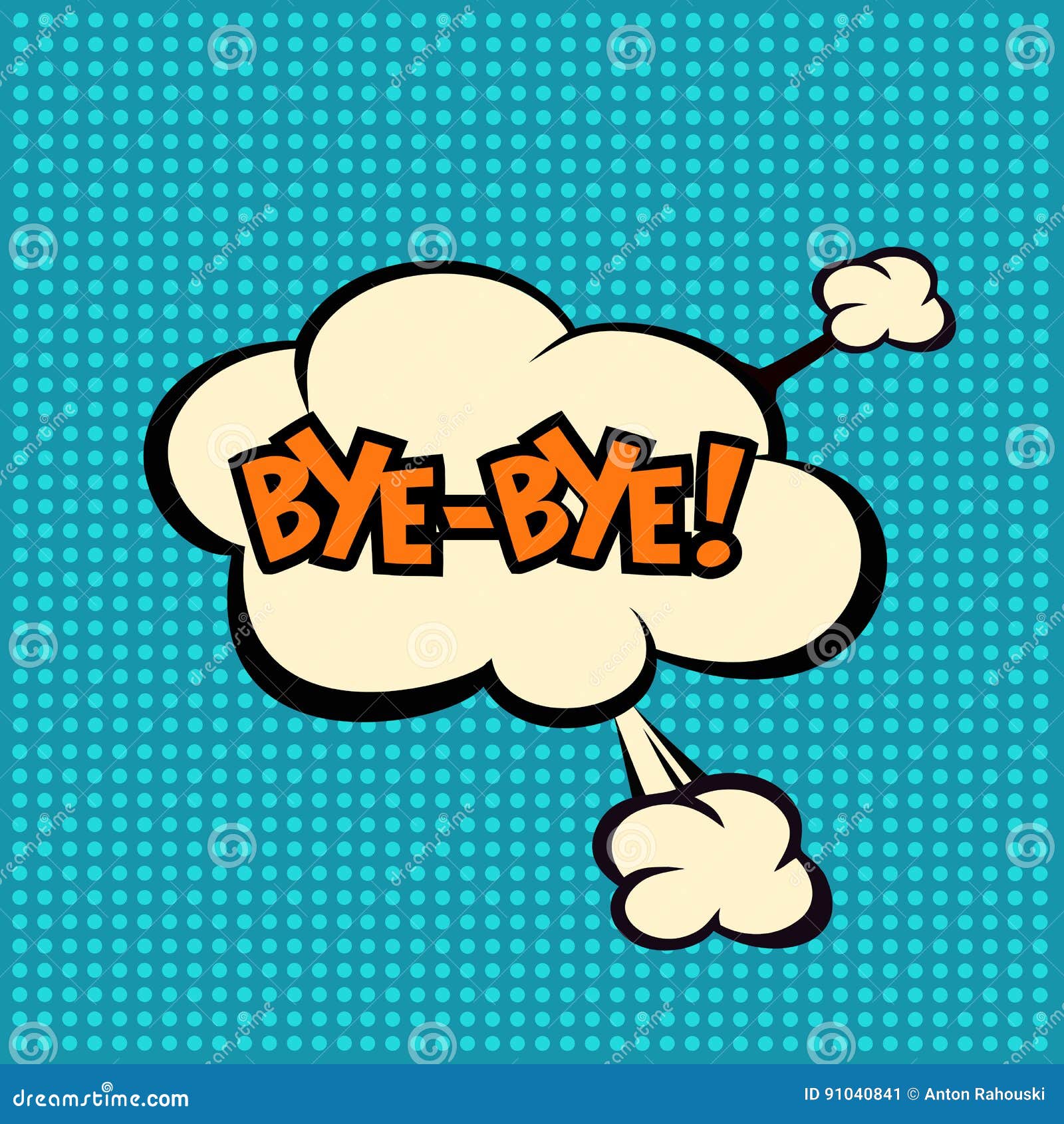 Llustration Bye in Comic Stile, on Cloud Stock Illustration ...