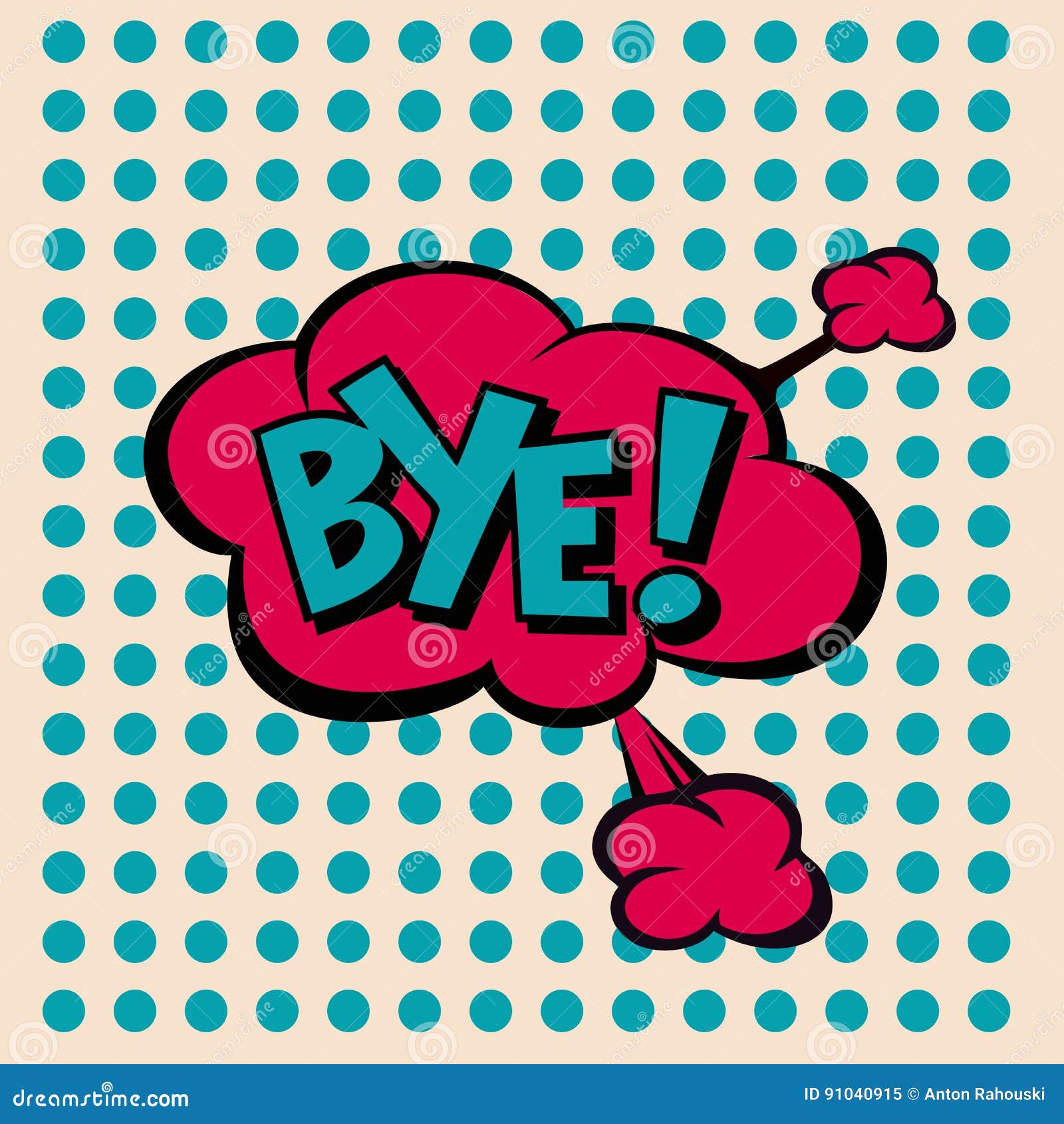 Llustration Bye in Comic Stile, on Cloud Stock Illustration ...