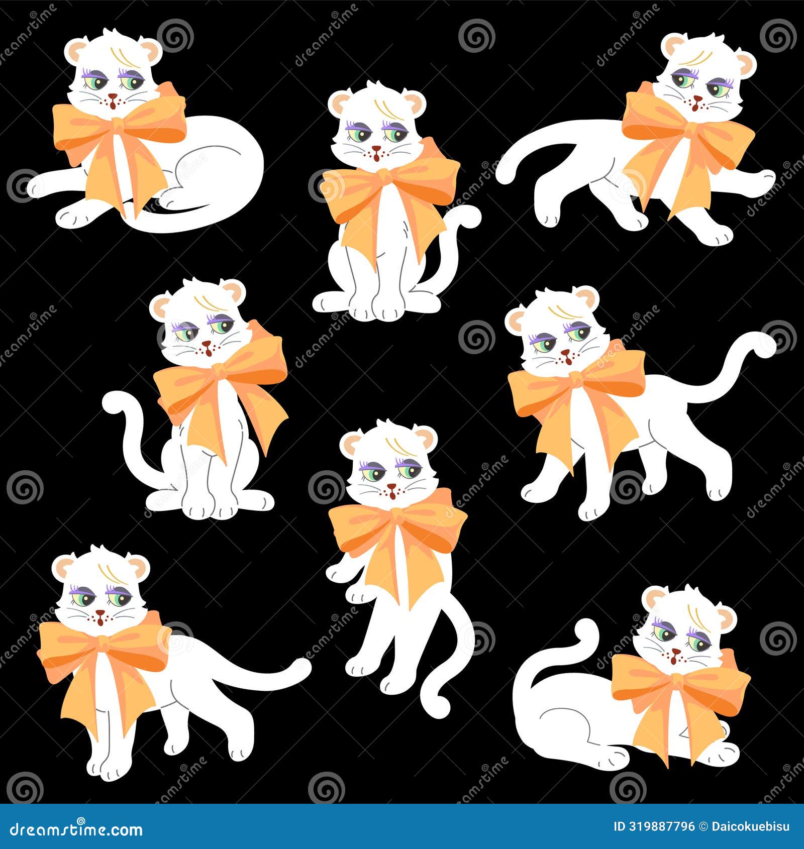 Llustration Collection of Various Poses of Cute Cats, Stock Vector ...