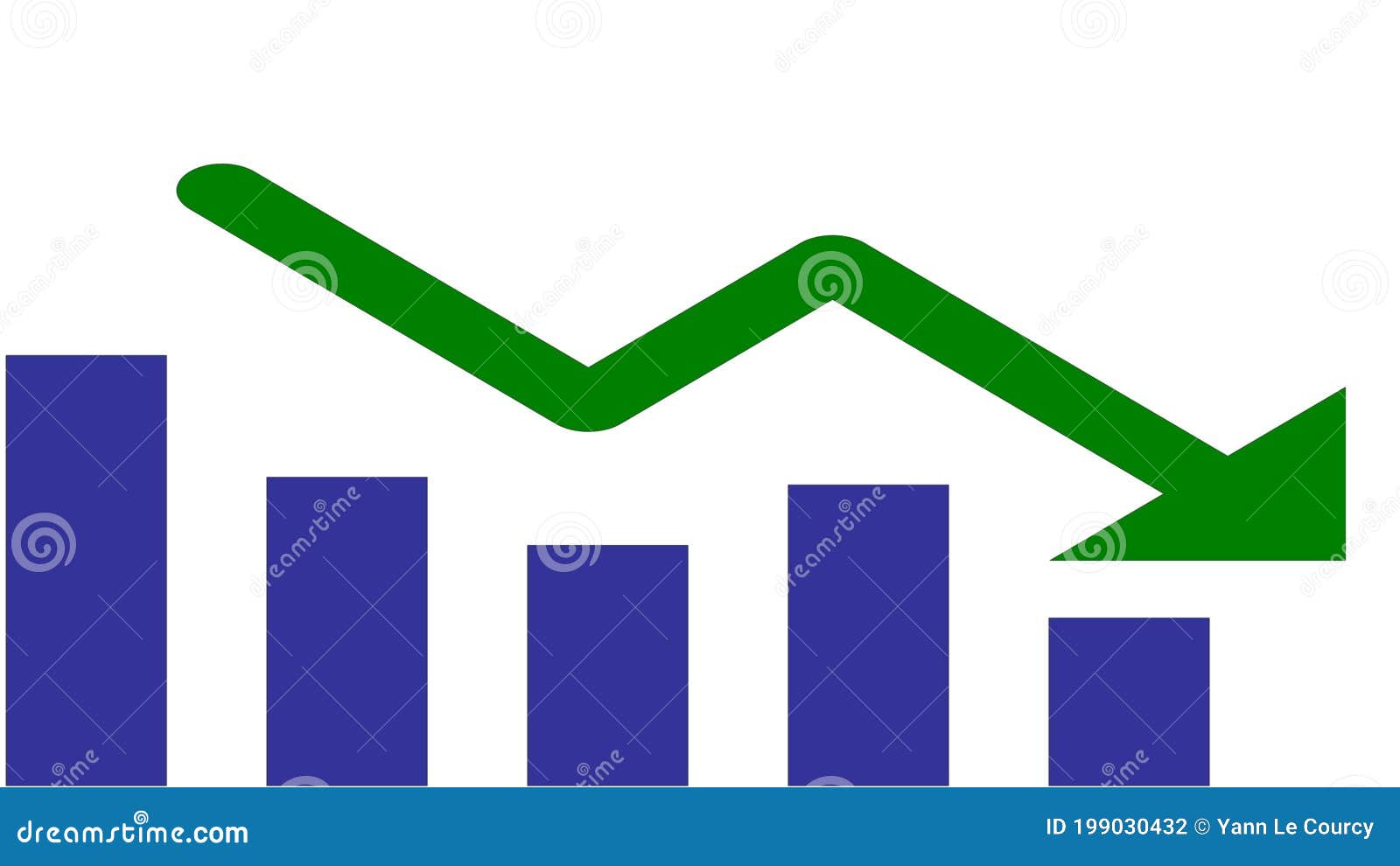 Illustration 3D of a Decrease on a Graph with an Arrow Stock ...