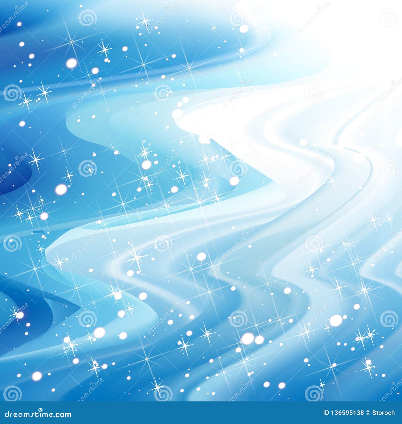 Llustration of Flowing Background with Rays and Stars Stock Vector ...