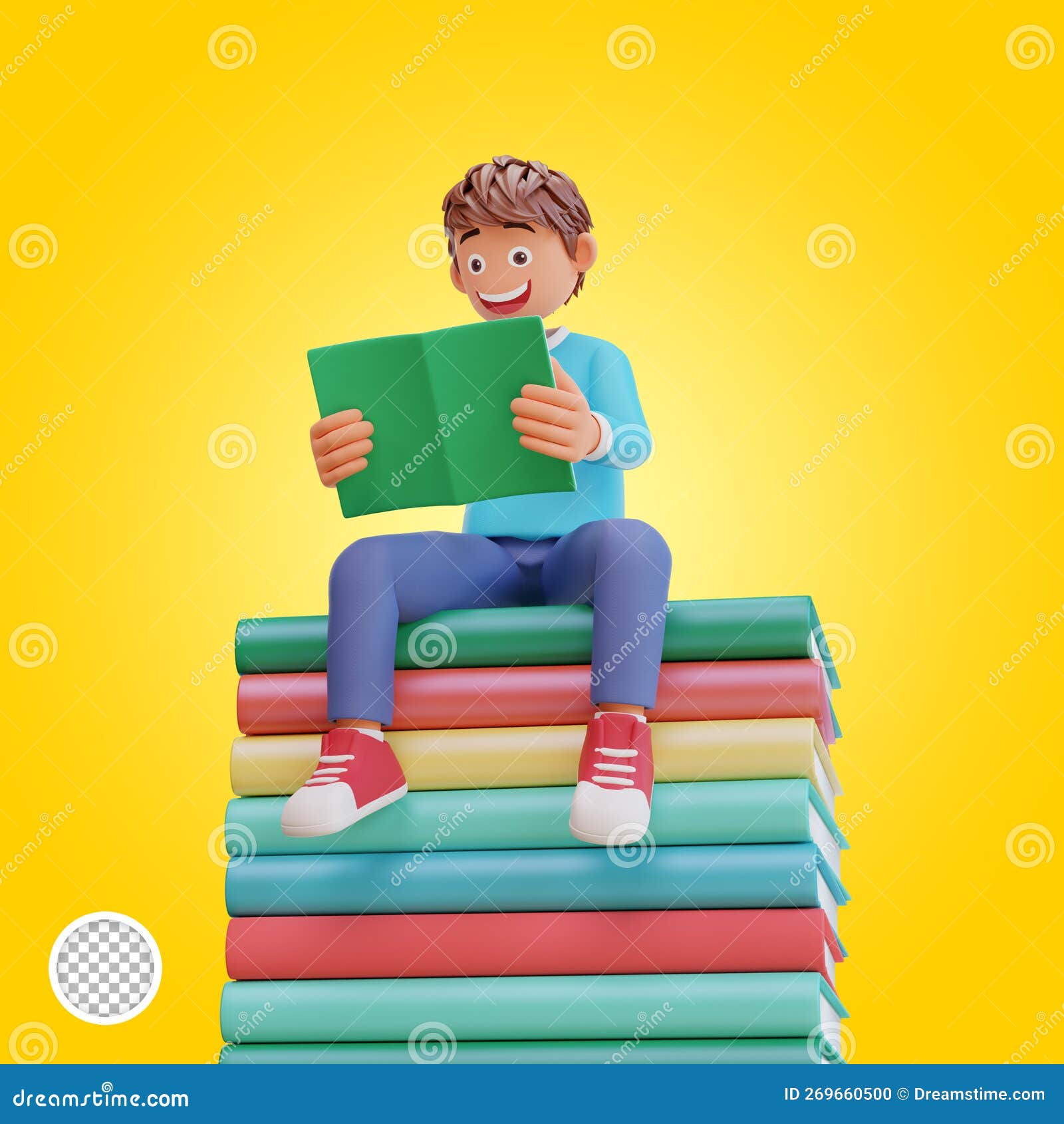 3d Illustration Student Back To School and Study in the Sky Stock Photo ...