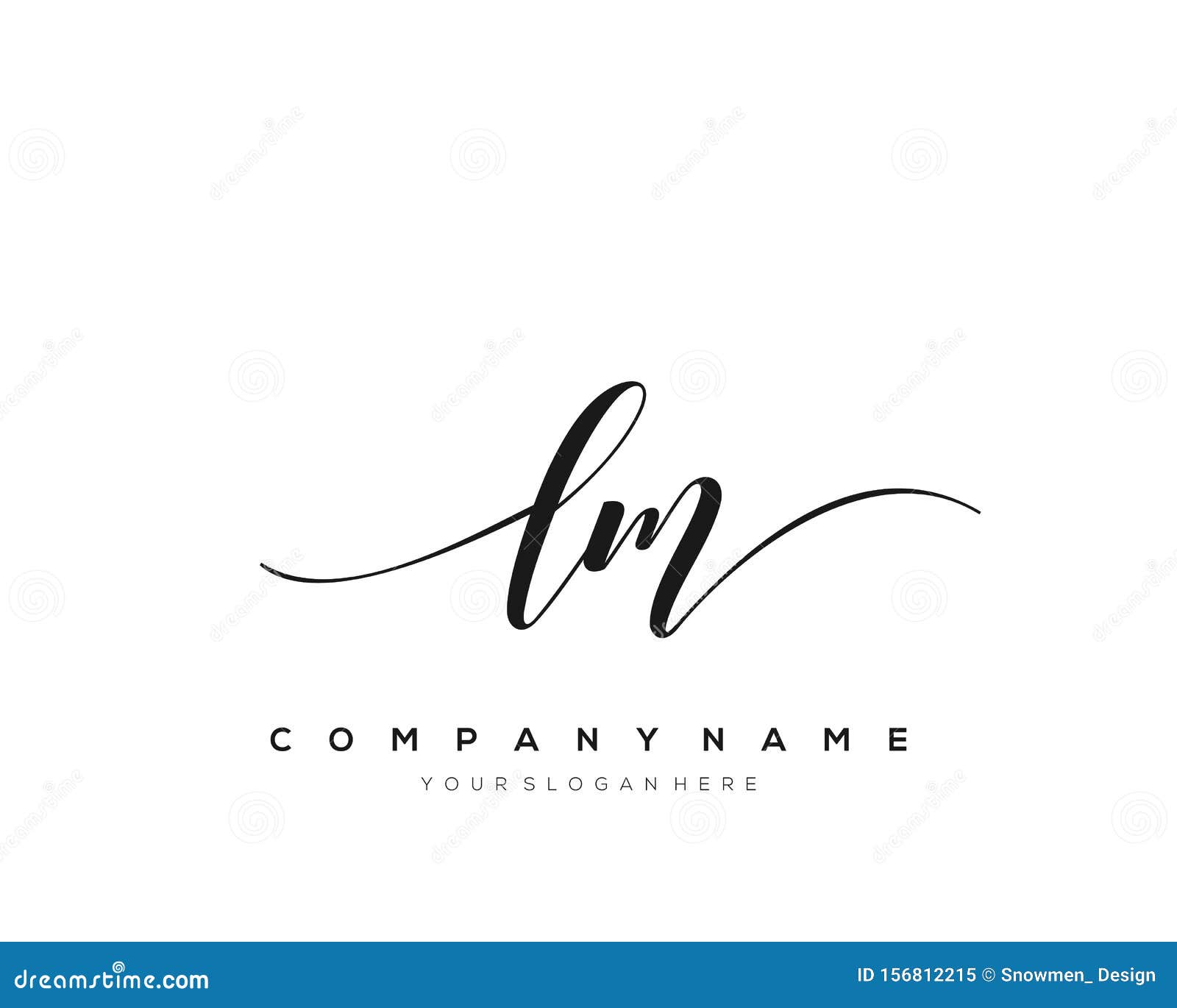 LM Initial Handwriting Logo Template Vector. Stock Vector ...