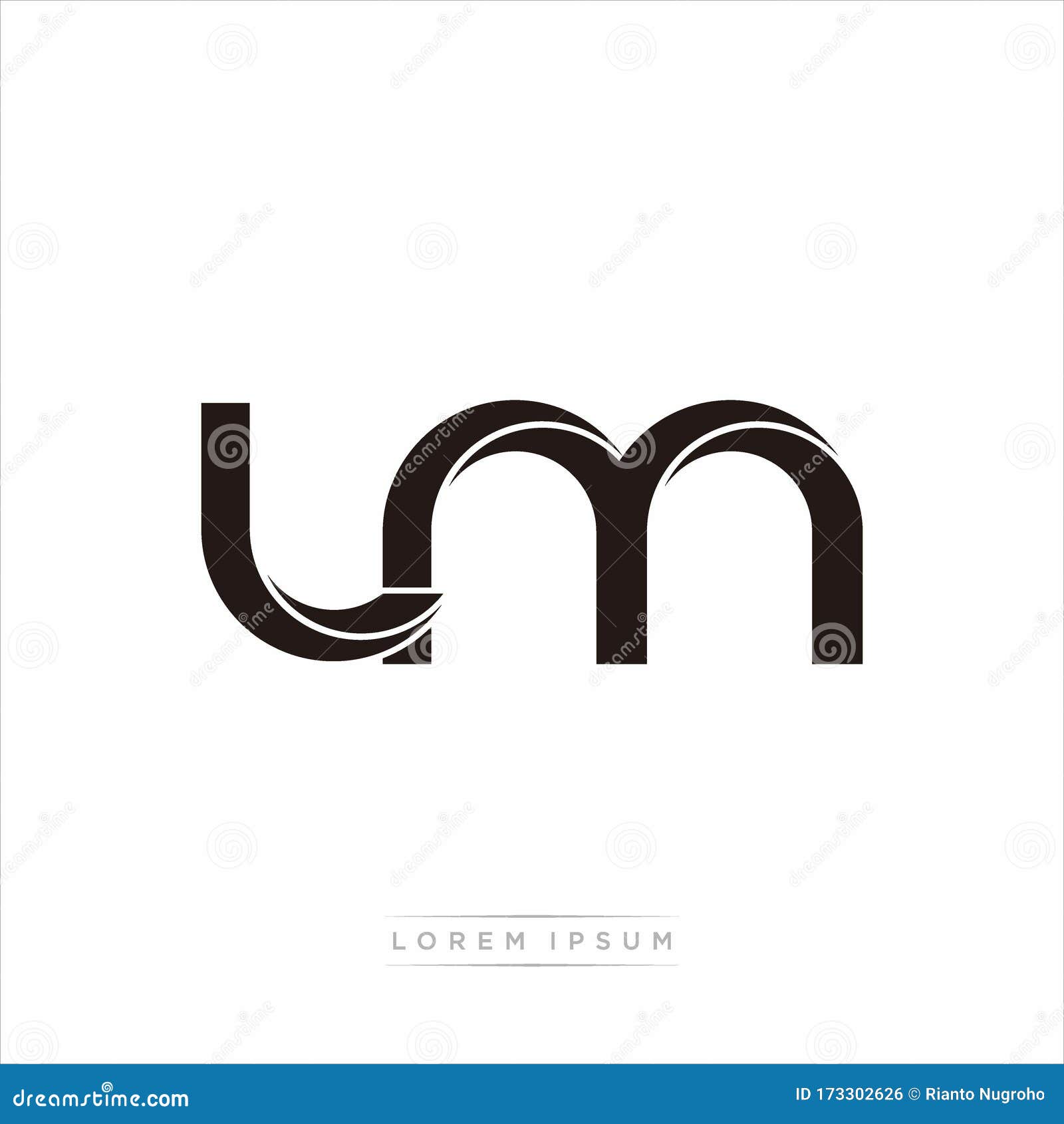 Lm Initial Letter Split Lowercase Modern Monogram Linked Outline ...