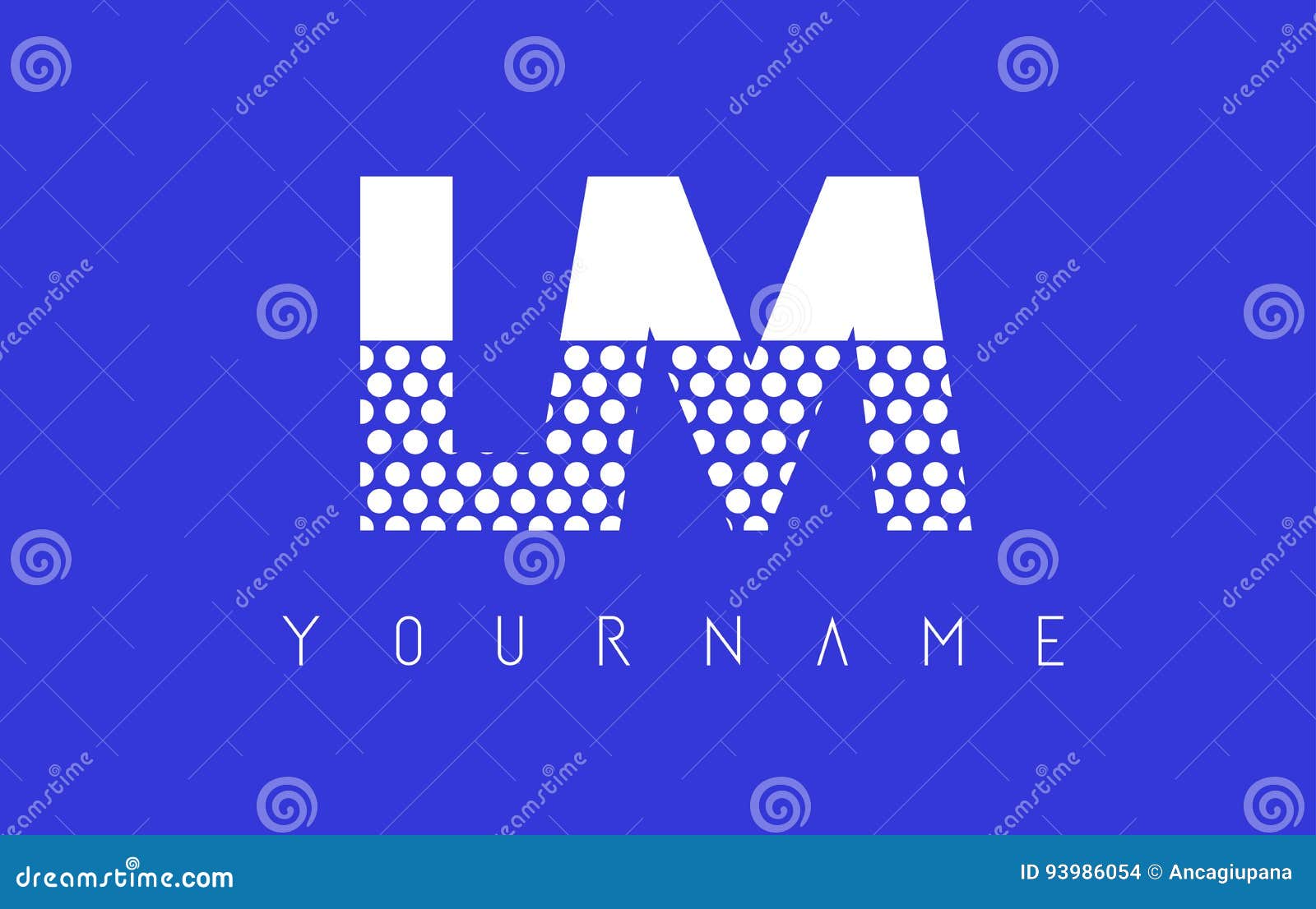 LM L M Dotted Letter Logo Design with Blue Background. Stock Vector ...