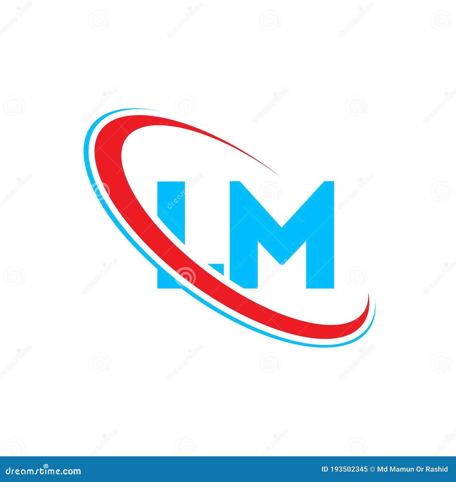 LM L M Letter Logo Design. Initial Letter LM Linked Circle Upercase ...