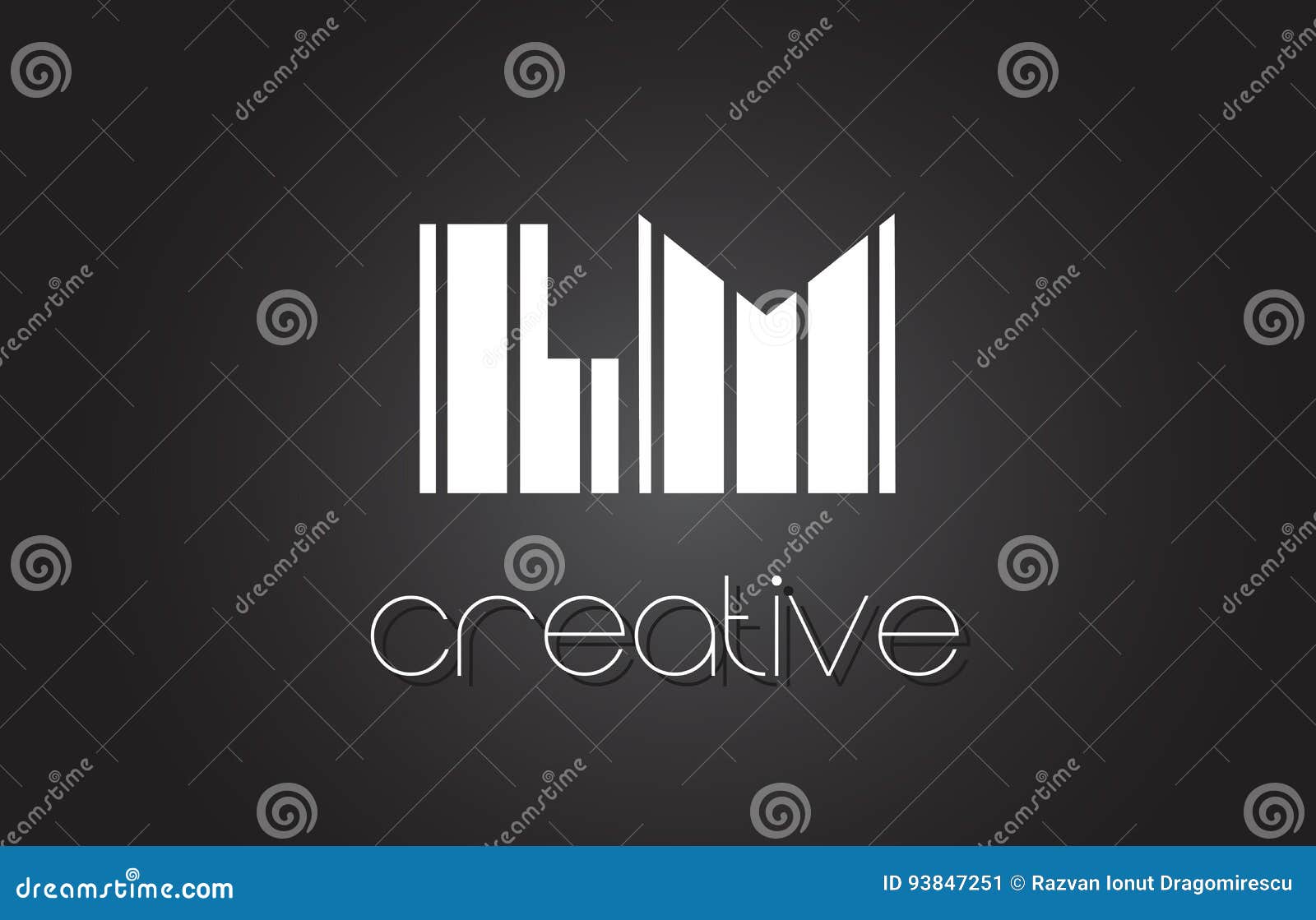 LM L M Letter Logo Design with White and Black Lines. Stock Vector ...