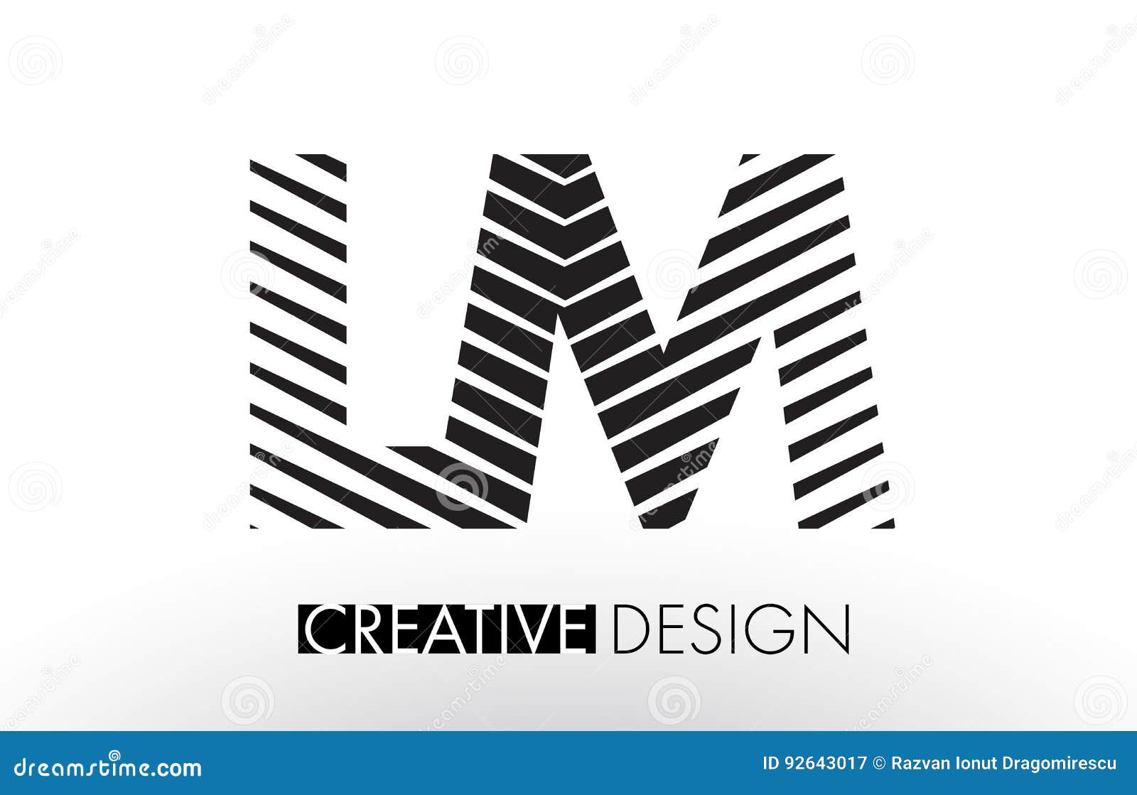 LM L M Lines Letter Design with Creative Elegant Zebra Stock Vector ...