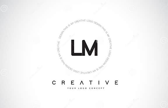 LM L M Logo Design with Black and White Creative Text Letter Vector ...