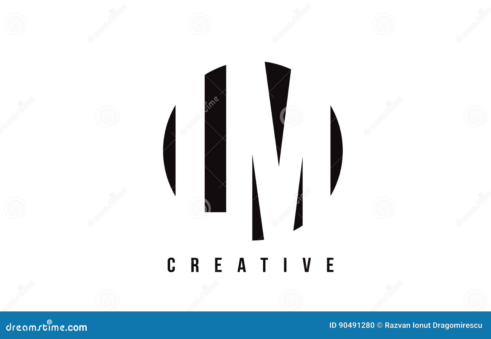 LM L M White Letter Logo Design with Circle Background. Stock Vector ...