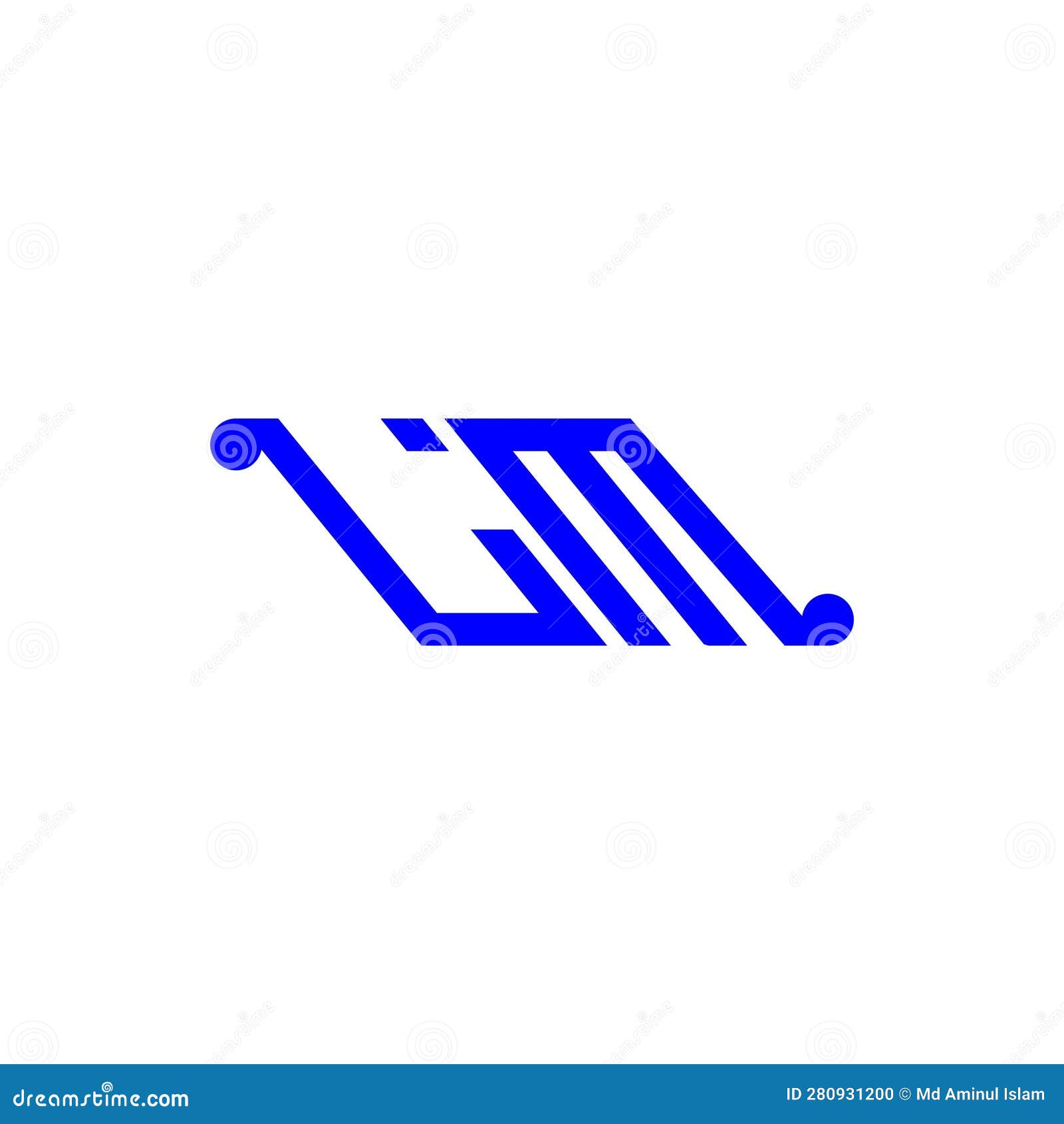 LM Letter Logo Creative Design with Vector Stock Vector - Illustration ...