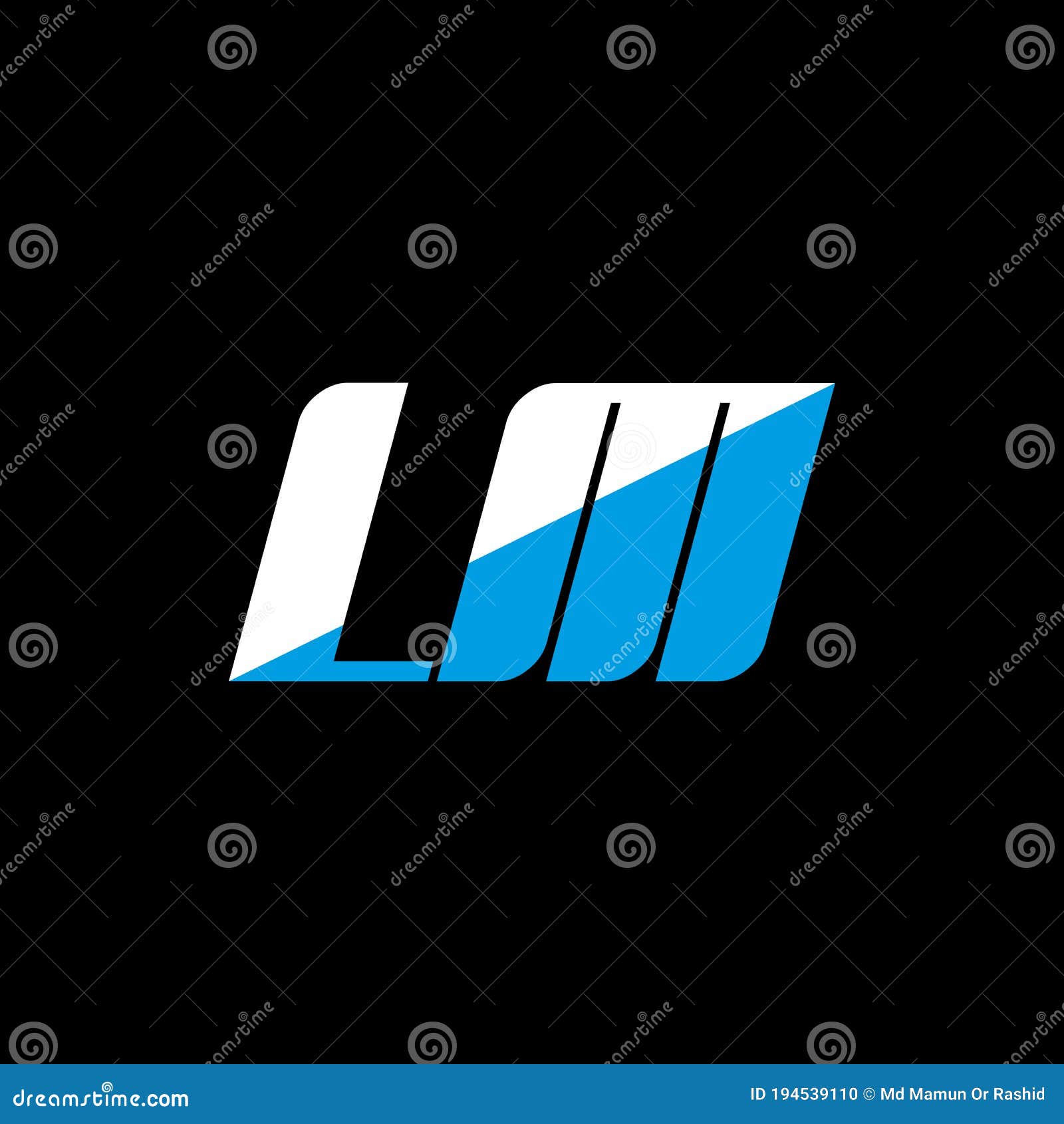 LM Letter Logo Design on Black Background. LM Creative Initials Letter ...