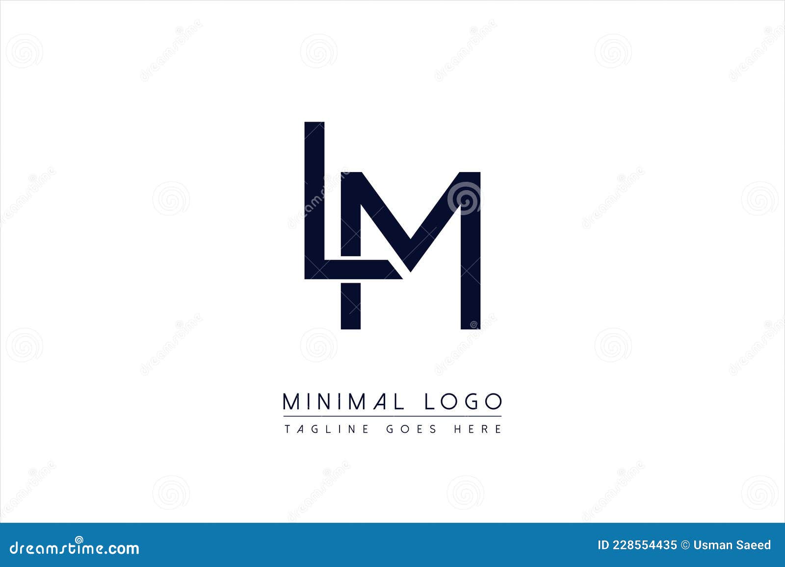 LM or ML or L and M Initial Minimal Monogram Letter Alphabet Logo ...