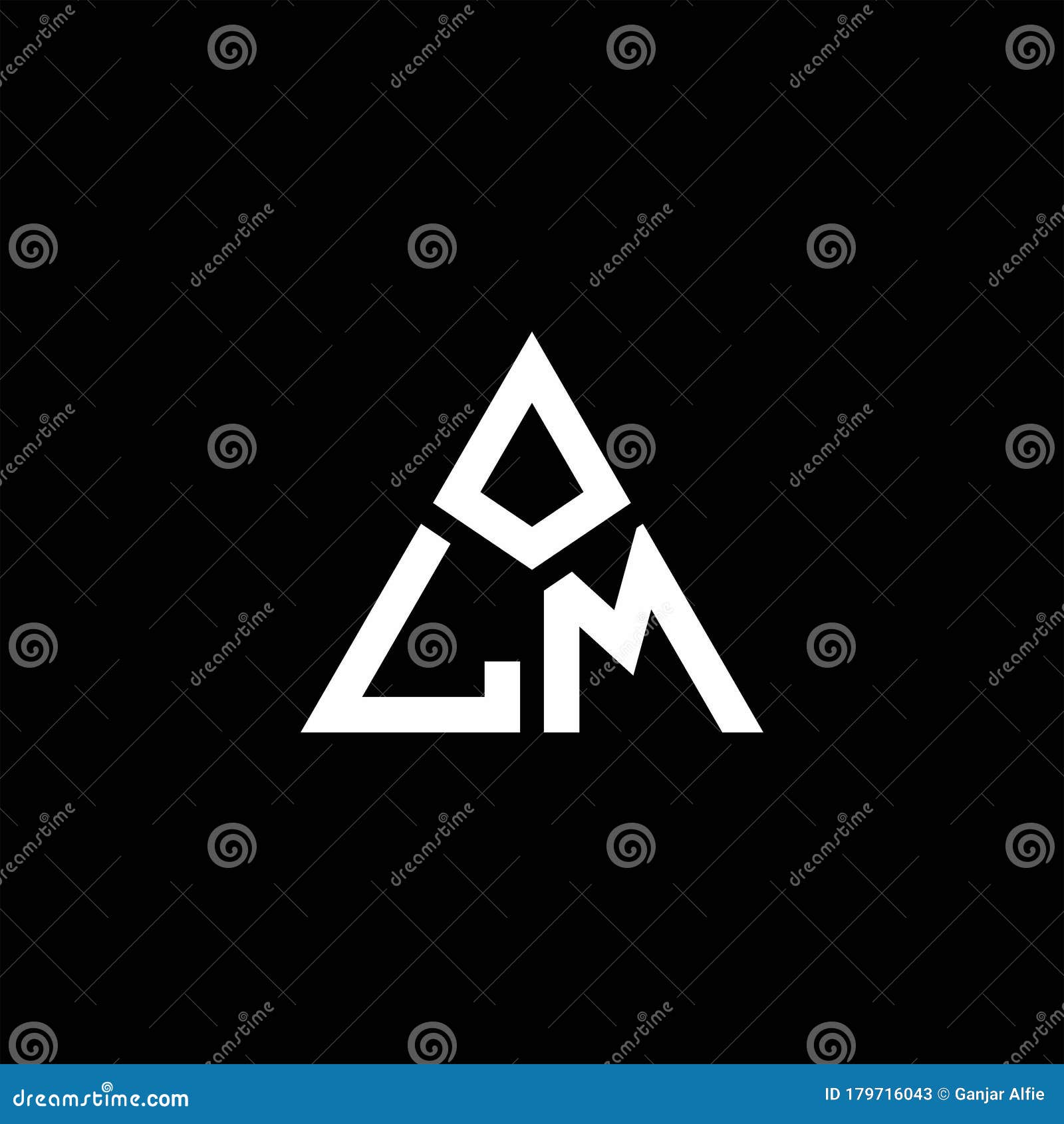 LM Monogram Logo with 3 Pieces Shape Isolated on Triangle Stock Vector ...