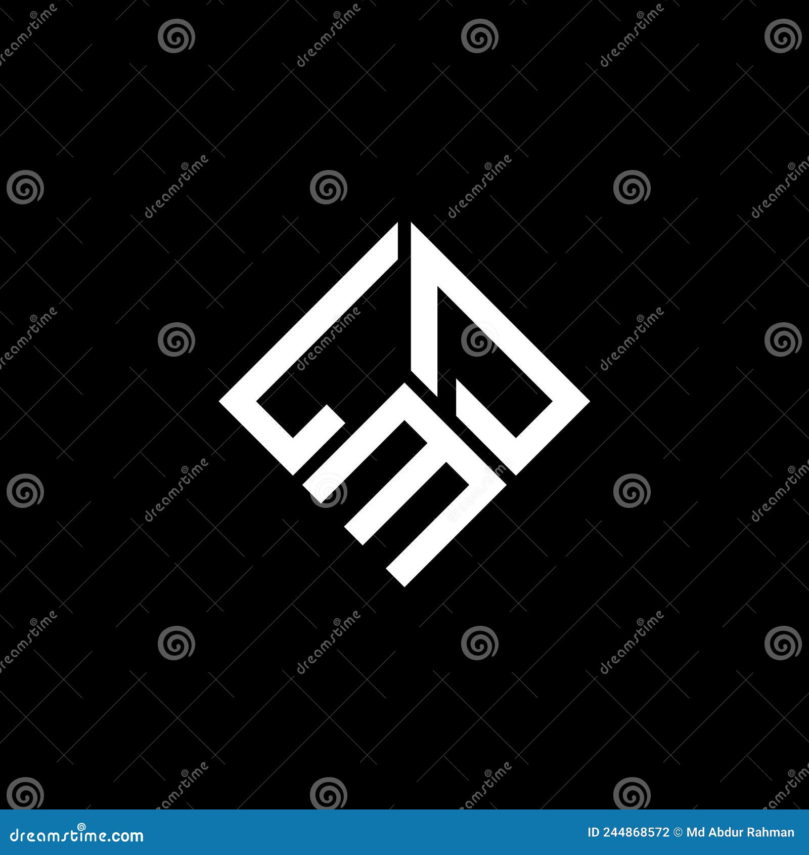 LMD Letter Logo Design on Black Background. LMD Creative Initials ...
