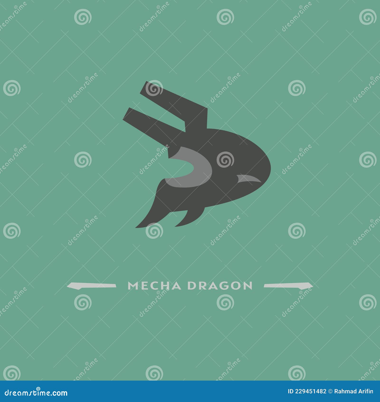 Mecha Dragon Black And White Illustration | CartoonDealer.com #274545656