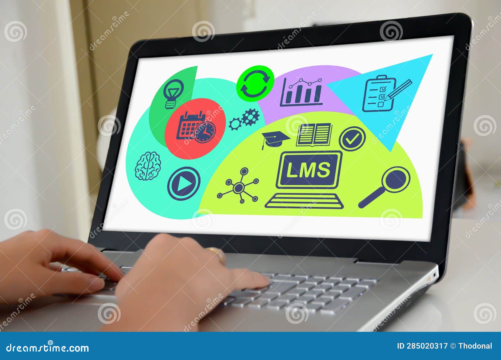 Lms Concept on a Laptop Screen Stock Image - Image of technology ...
