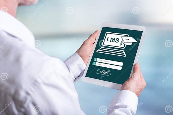 Lms concept on a tablet stock photo. Image of development - 228335420