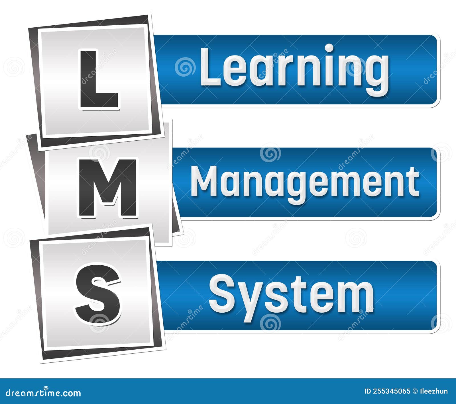 LMS - Learning Management System Blue Grey Squares Vertical Stock ...