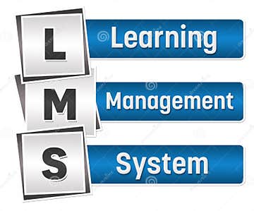 LMS - Learning Management System Blue Grey Squares Vertical Stock ...