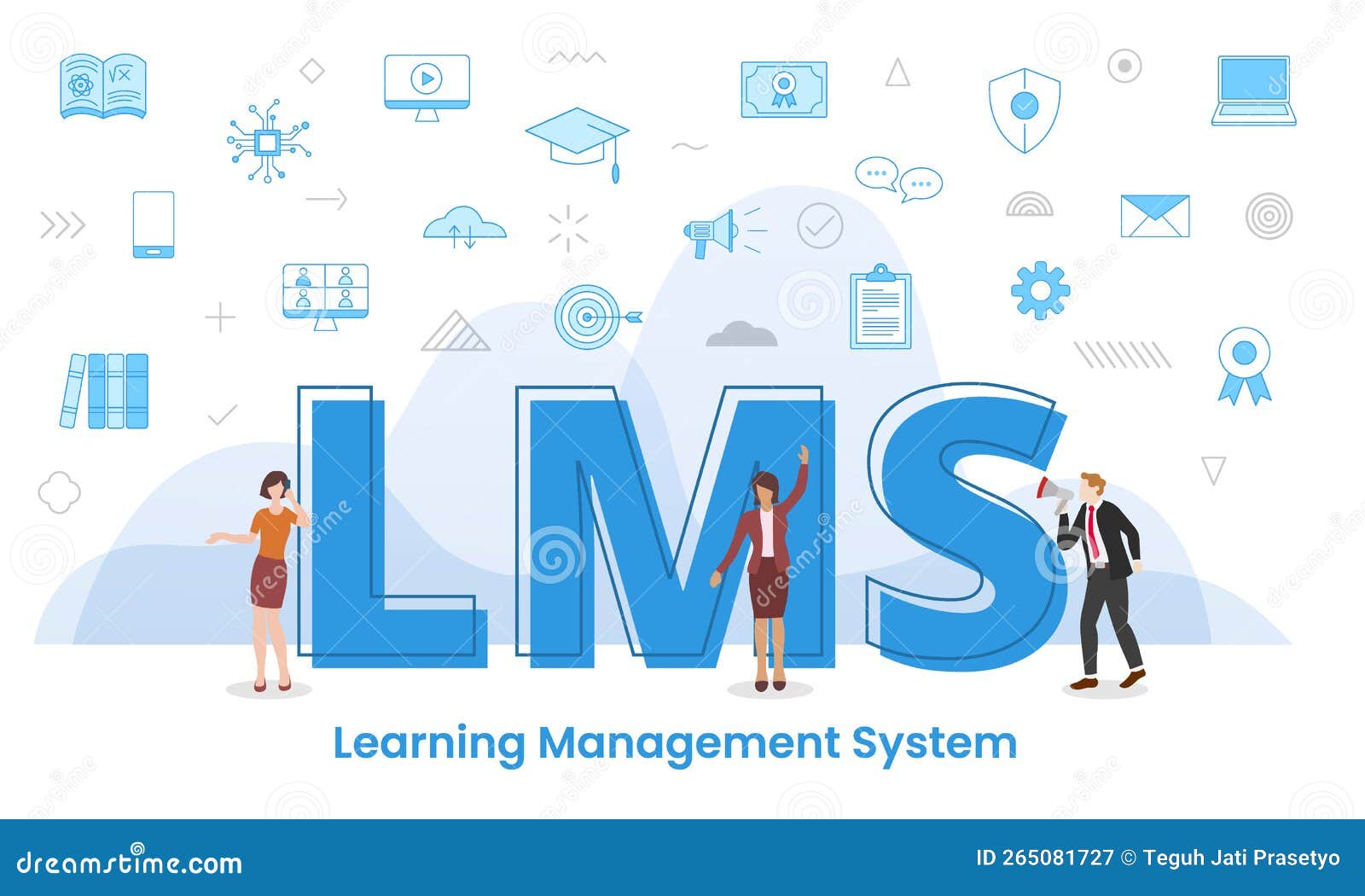 Lms Learning Management System Concept with Big Words and People ...