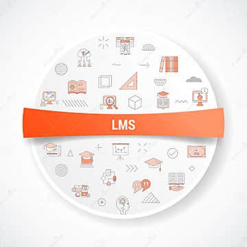 Lms Learning Management System Concept with Icon Concept with Round or ...