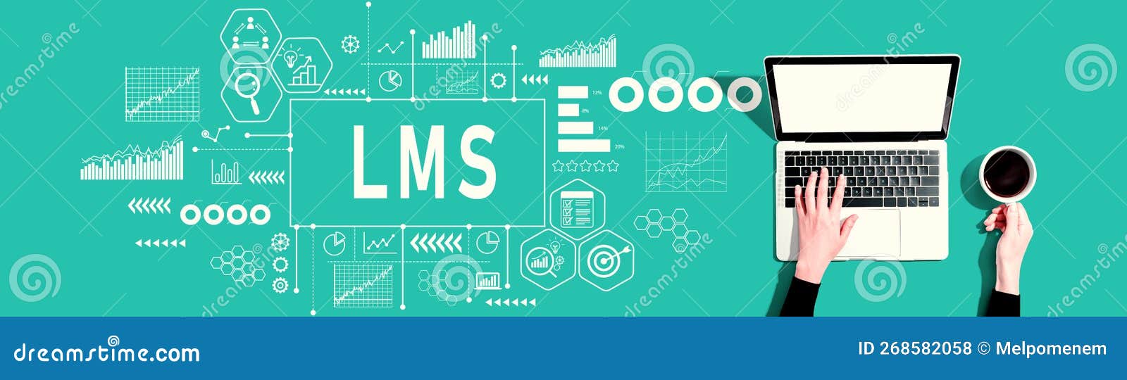 LMS - Learning Management System with Person Using a Laptop Stock Photo ...