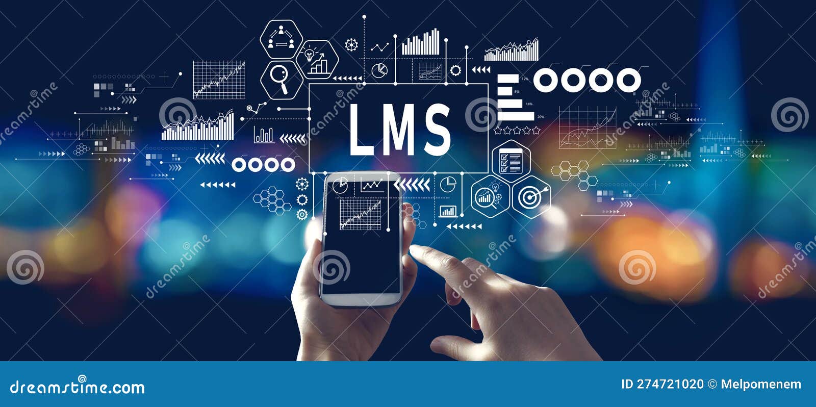 LMS - Learning Management System with Person Using a Smartphone at ...