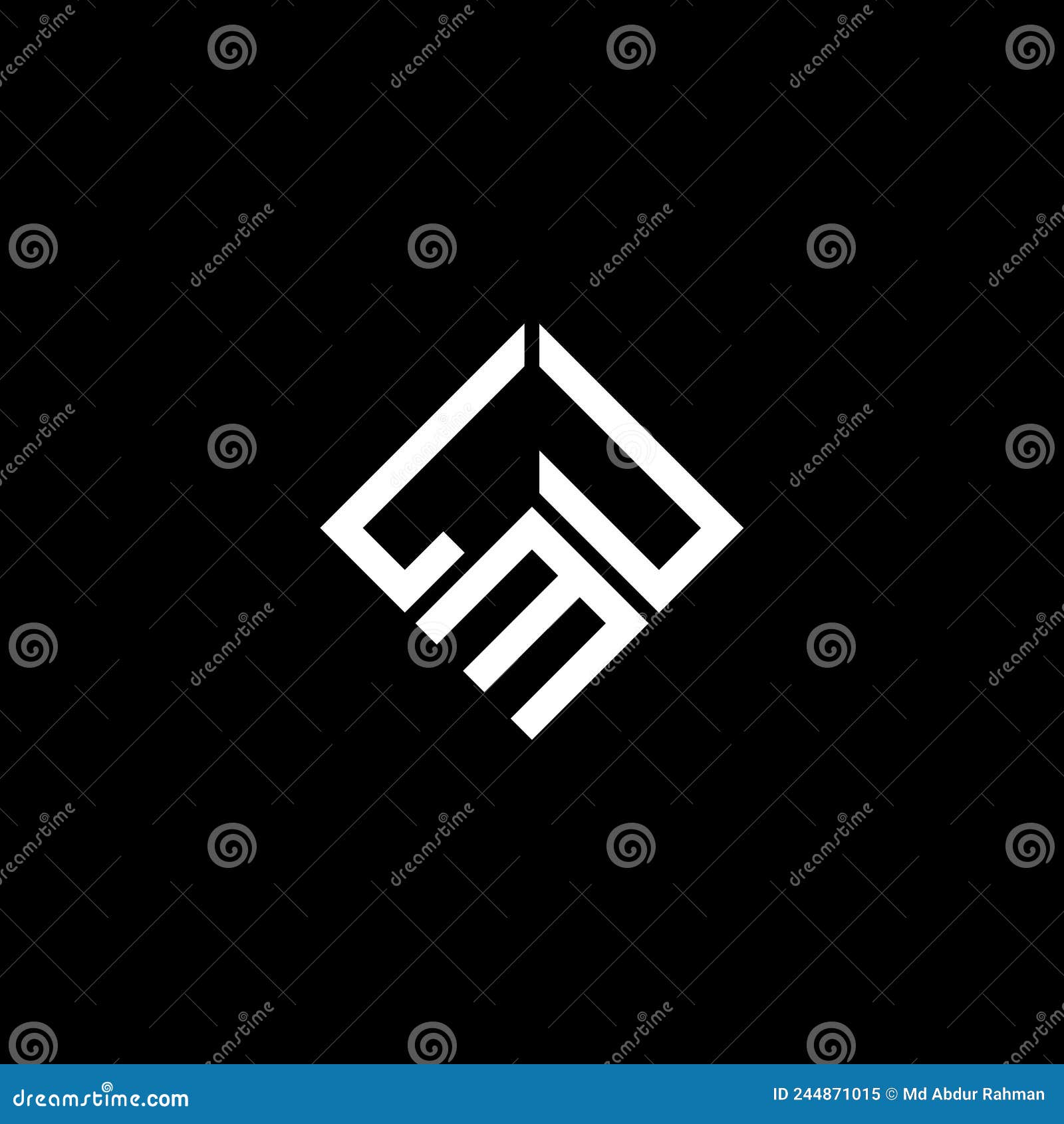 LMU Letter Logo Design on Black Background. LMU Creative Initials ...