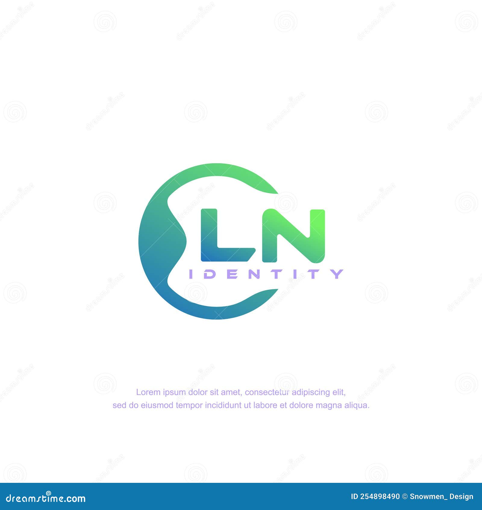 LN Initial Letter Circular Line Logo Template Vector with Gradient ...