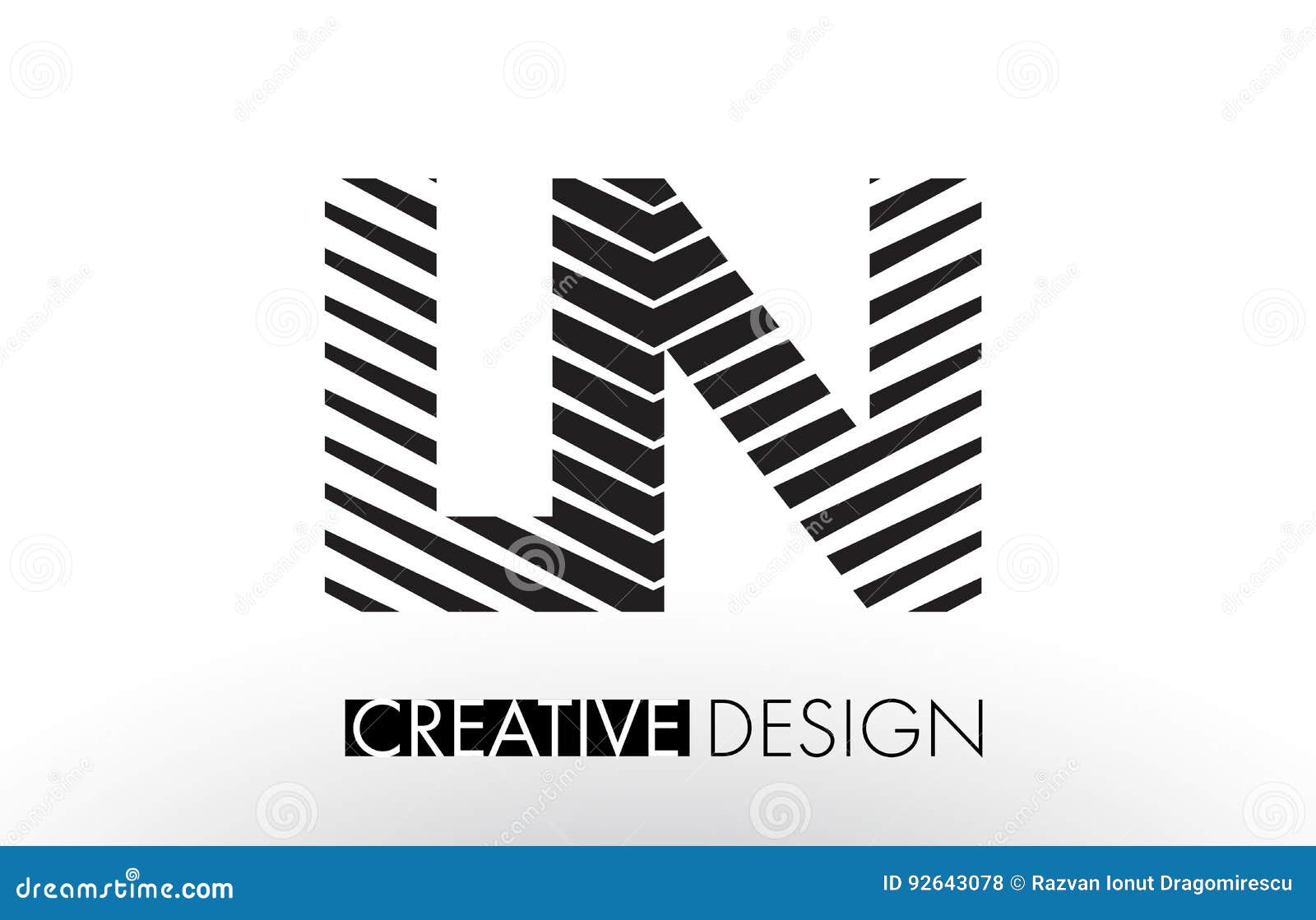LN L N Lines Letter Design with Creative Elegant Zebra Stock Vector ...