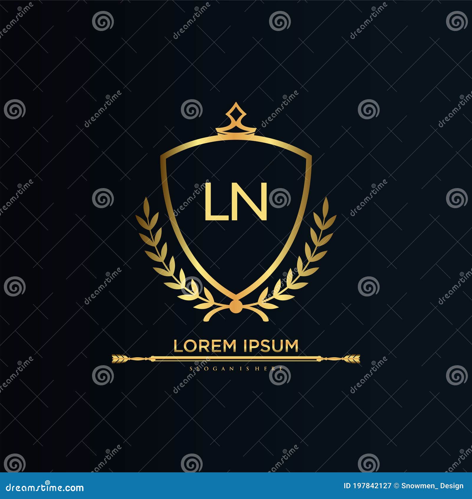LN Letter Initial with Royal Template.elegant with Crown Logo Vector ...