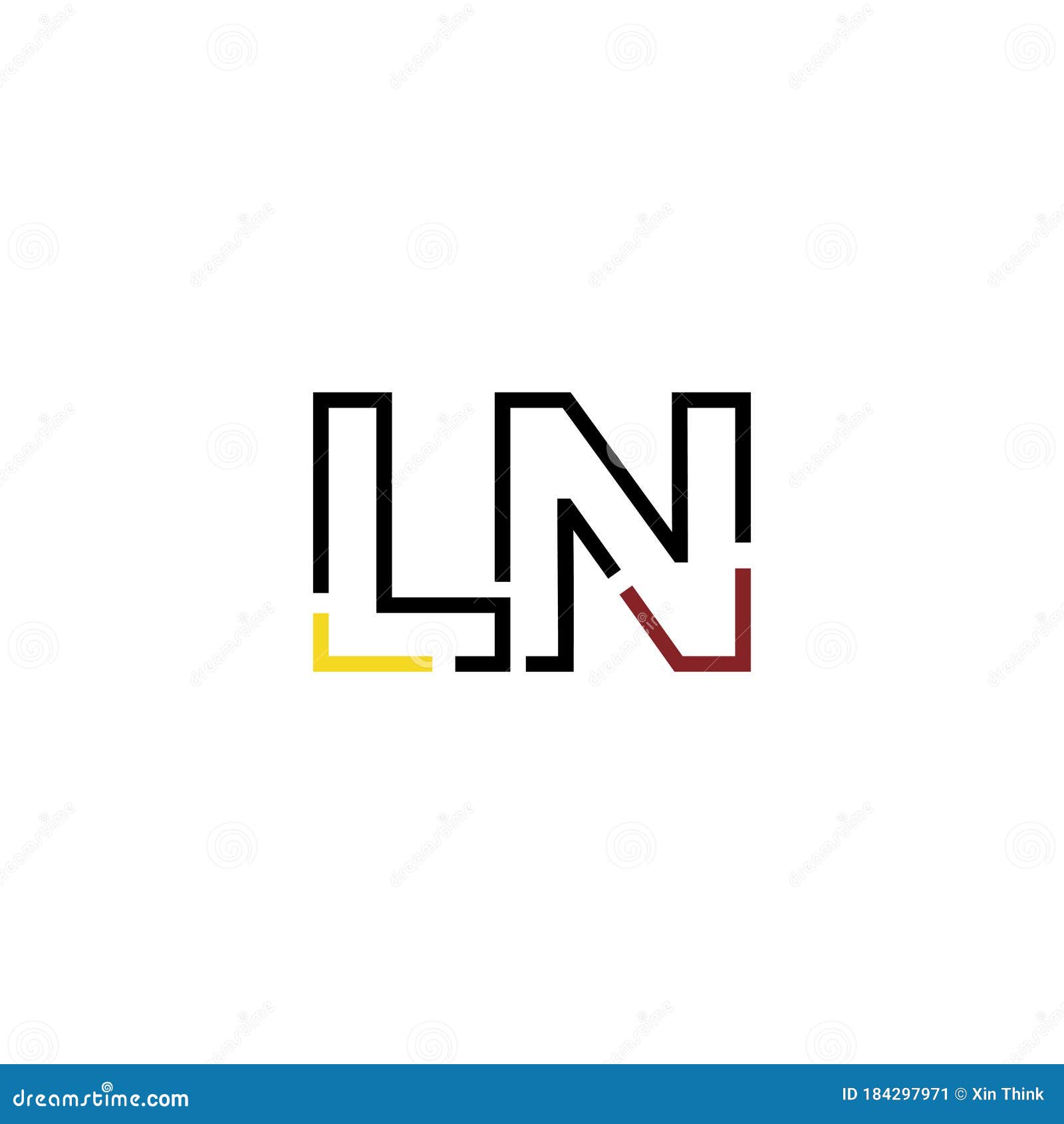 LN Letter Logo Icon Design Template Elements Stock Vector ...