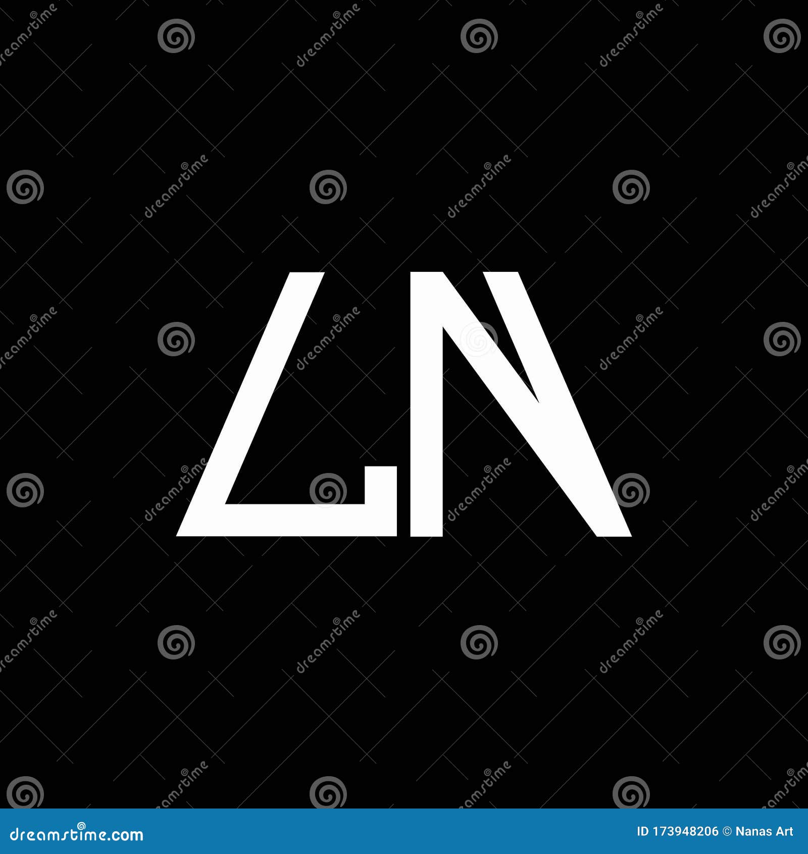 LN Logo Abstract Monogram Isolated on Black Background Stock Vector ...
