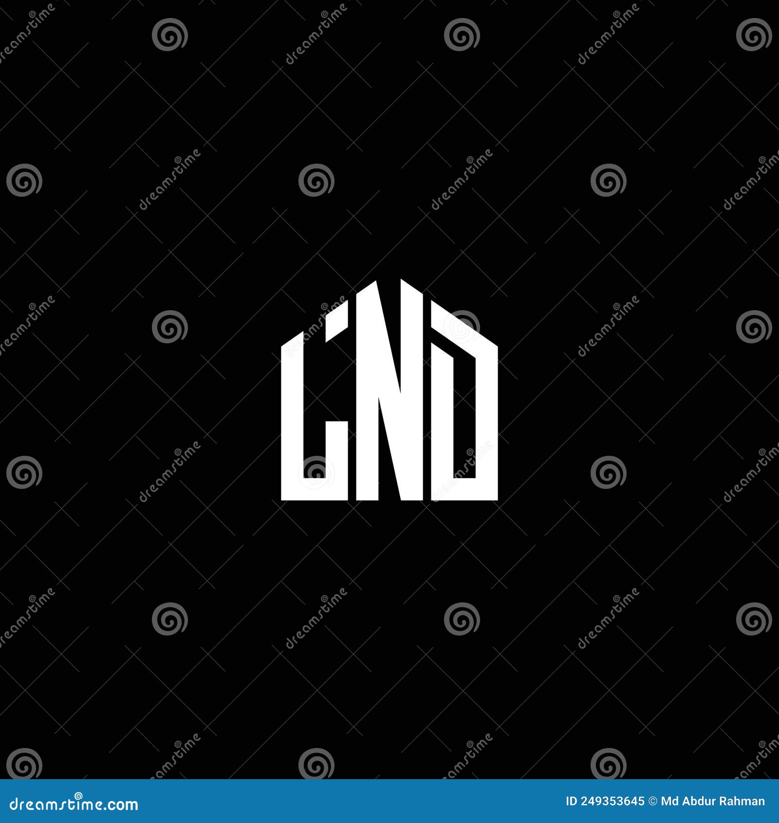 LND Letter Logo Design on BLACK Background. LND Creative Initials ...