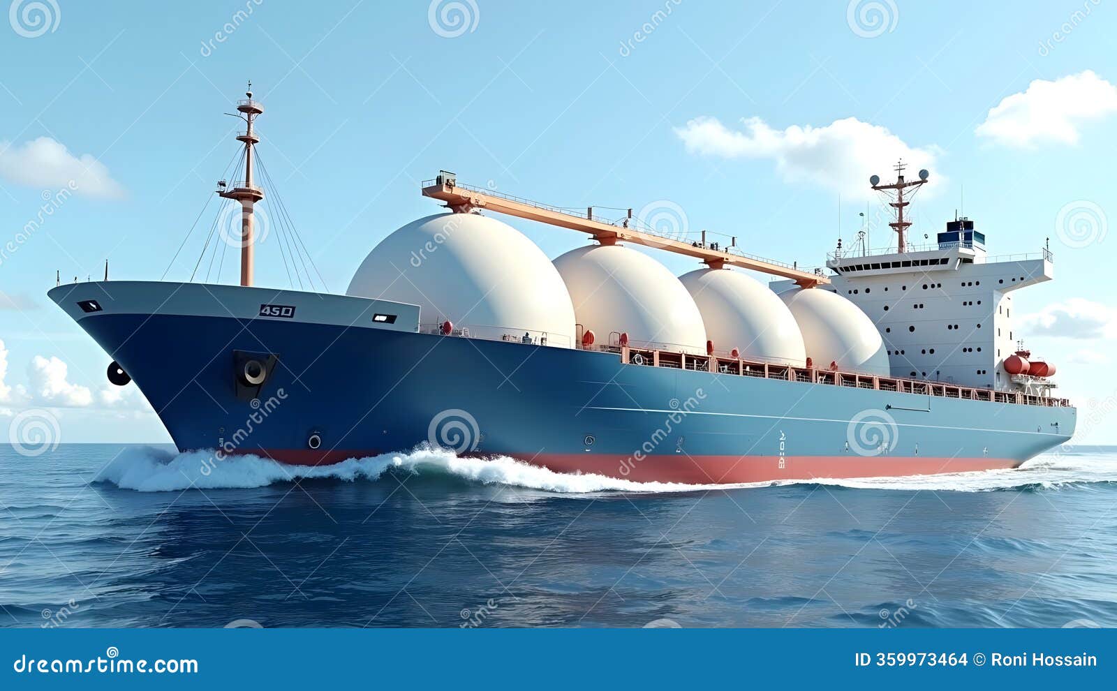 LNG Carriers are Moving through the Middle of the Ocean . Stock ...