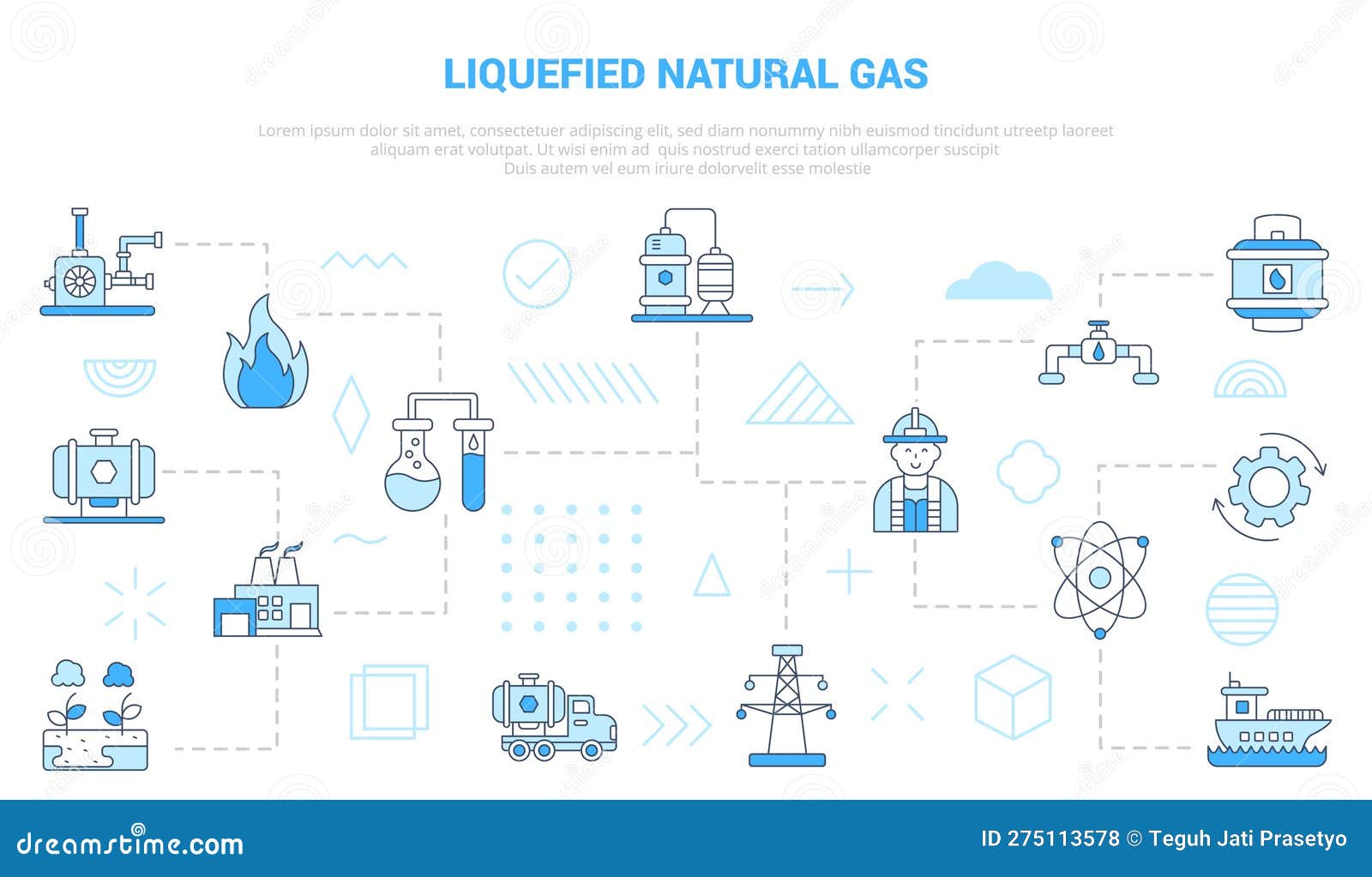 Lng Concept with Icon Set Template Banner with Modern Blue Color Style ...