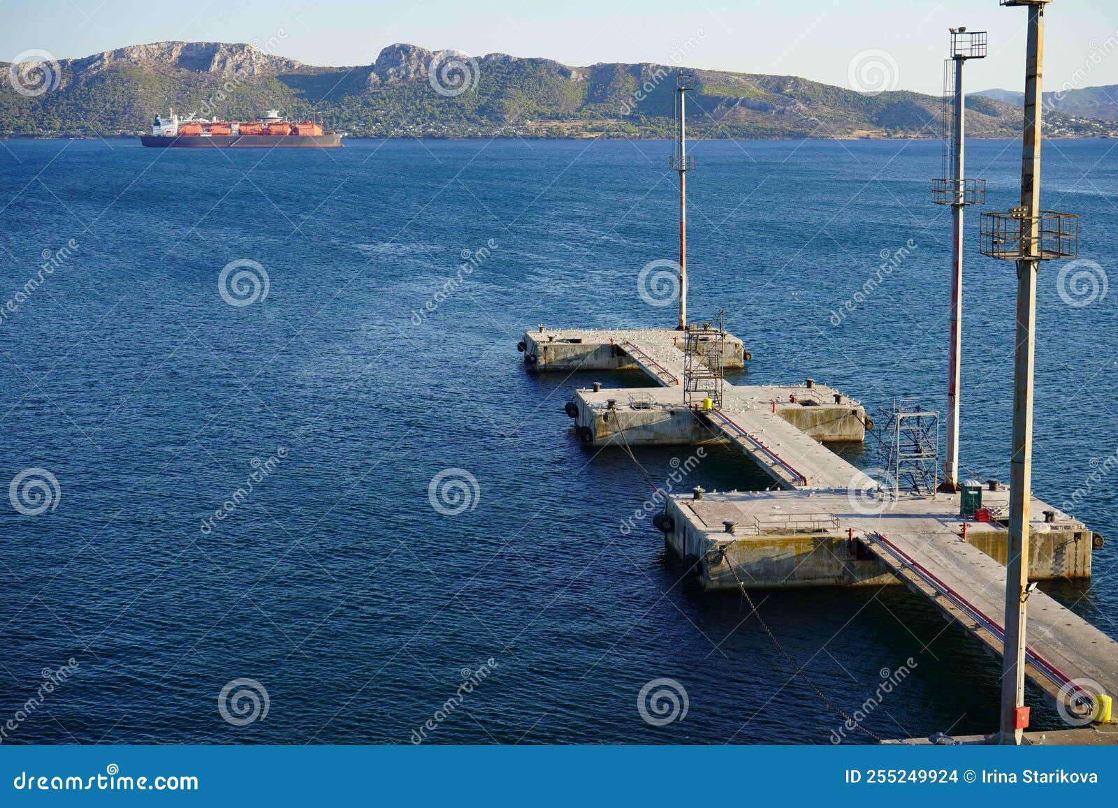 LNG Ship at the Gas Unloading Terminal Stock Photo - Image of liquified ...