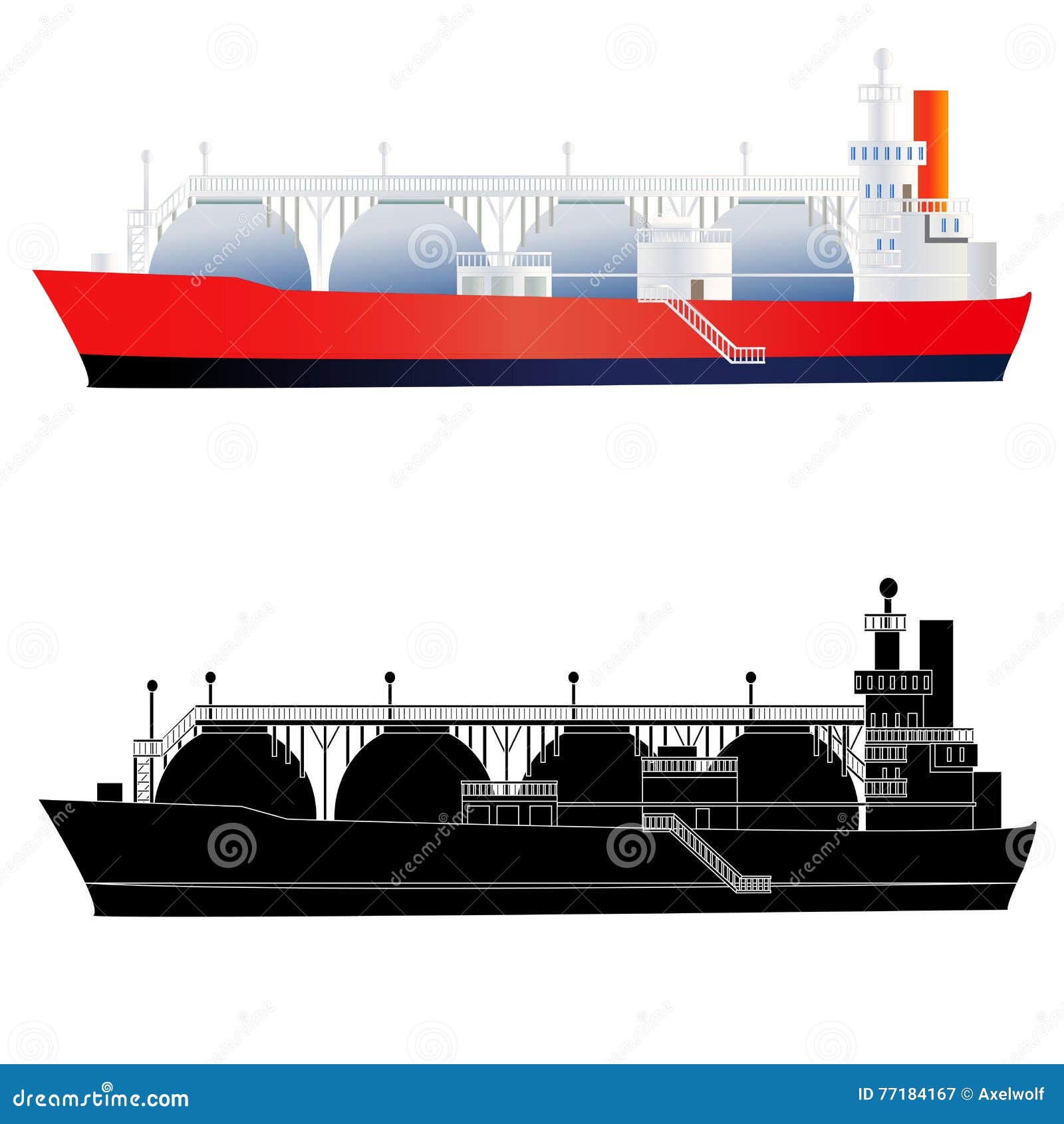 LNG Tanker, , Side View, Vector Stock Vector - Illustration of objects ...